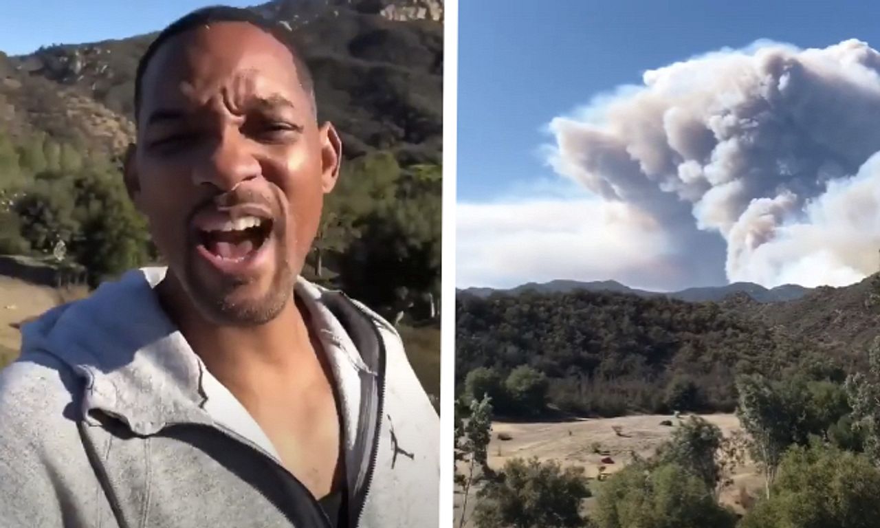 Will Smith shares terrifying video of California fires near his home
