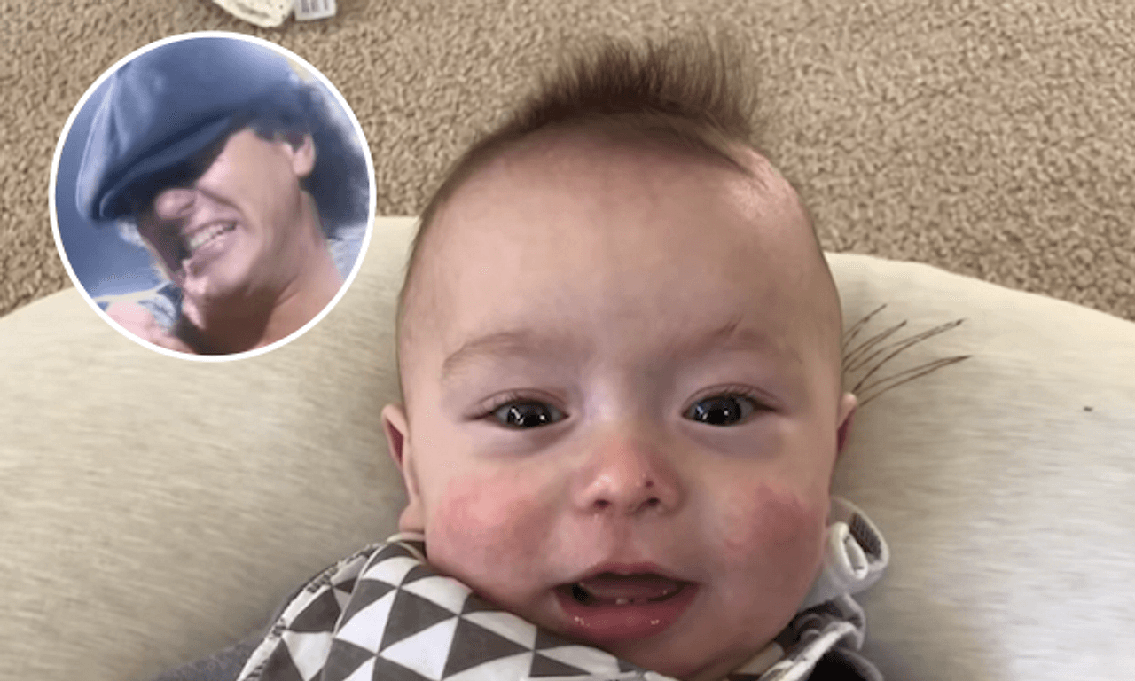 Enjoy this tiny baby's cover of AC/DC's 'Thunderstruck'