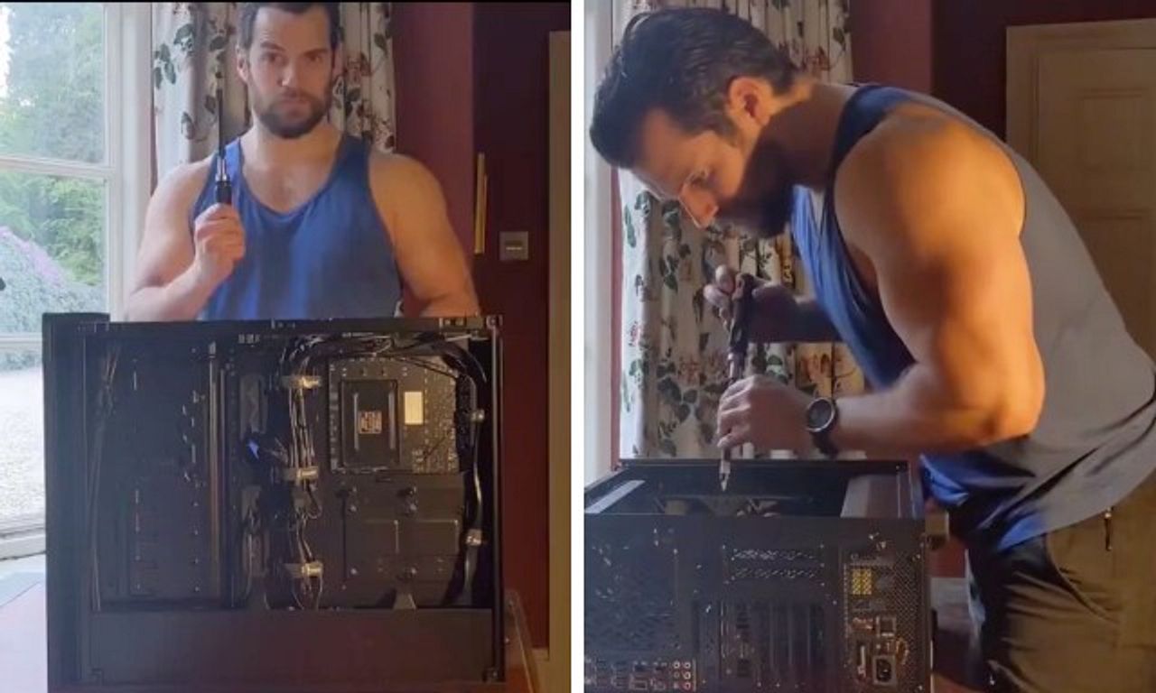 The thirst is real for Henry Cavill and his computer-building abilities