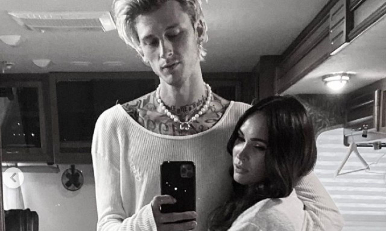 Machine Gun Kelly wears a vial of Megan Fox's blood around his neck